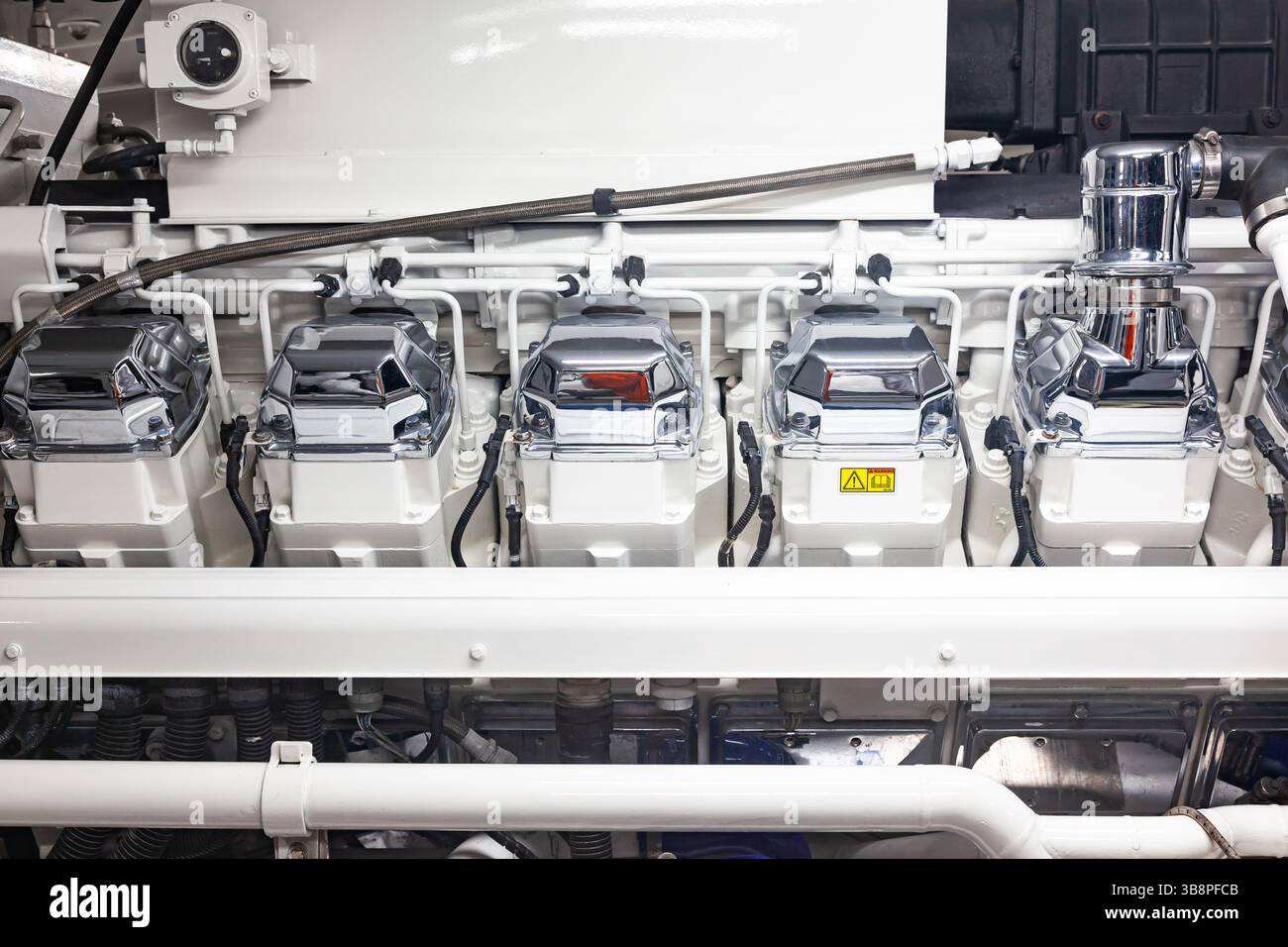 Marine engine installed inside a luxury yacht Stock Photo - Alamy