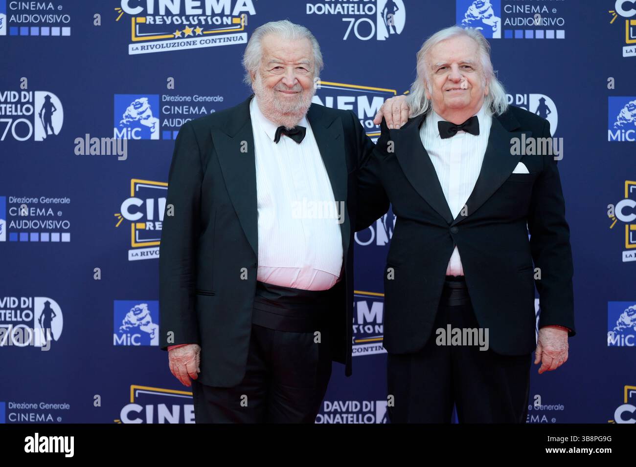 Pupi Avati (l) and Antonio Avati (r) attend the red carpet of David di ...