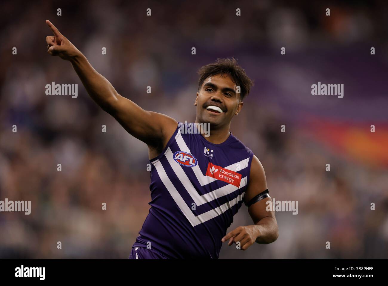 Perth, Australia. 08th May, 2025. Isaiah Dudley of the Dockers ...