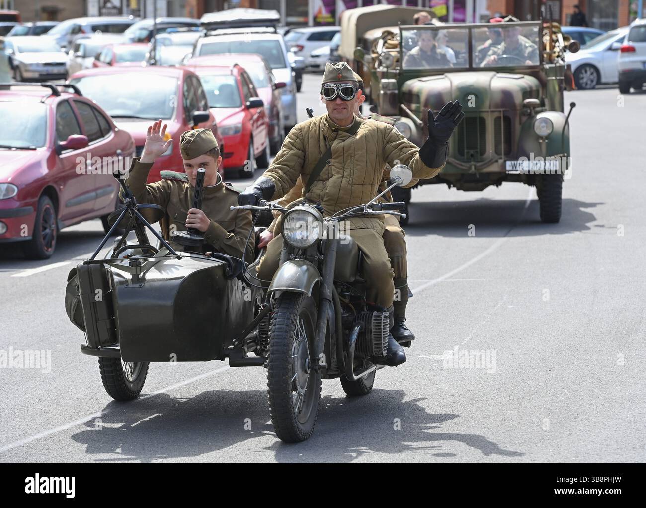 Prerov, Czech Republic. 08th May, 2025. Members of military history ...