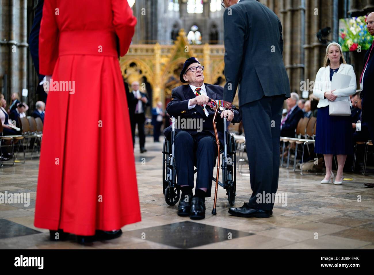 D-Day veteran Ken Hay arrives arrives to attend a Service of ...