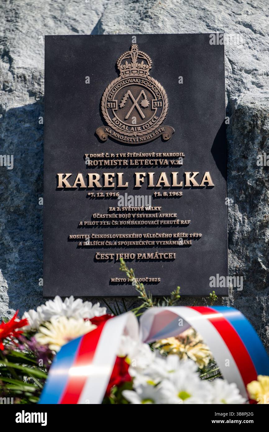 Unveiling of plaque commemorating Air Force Staff Sergeant Karel Fialka ...