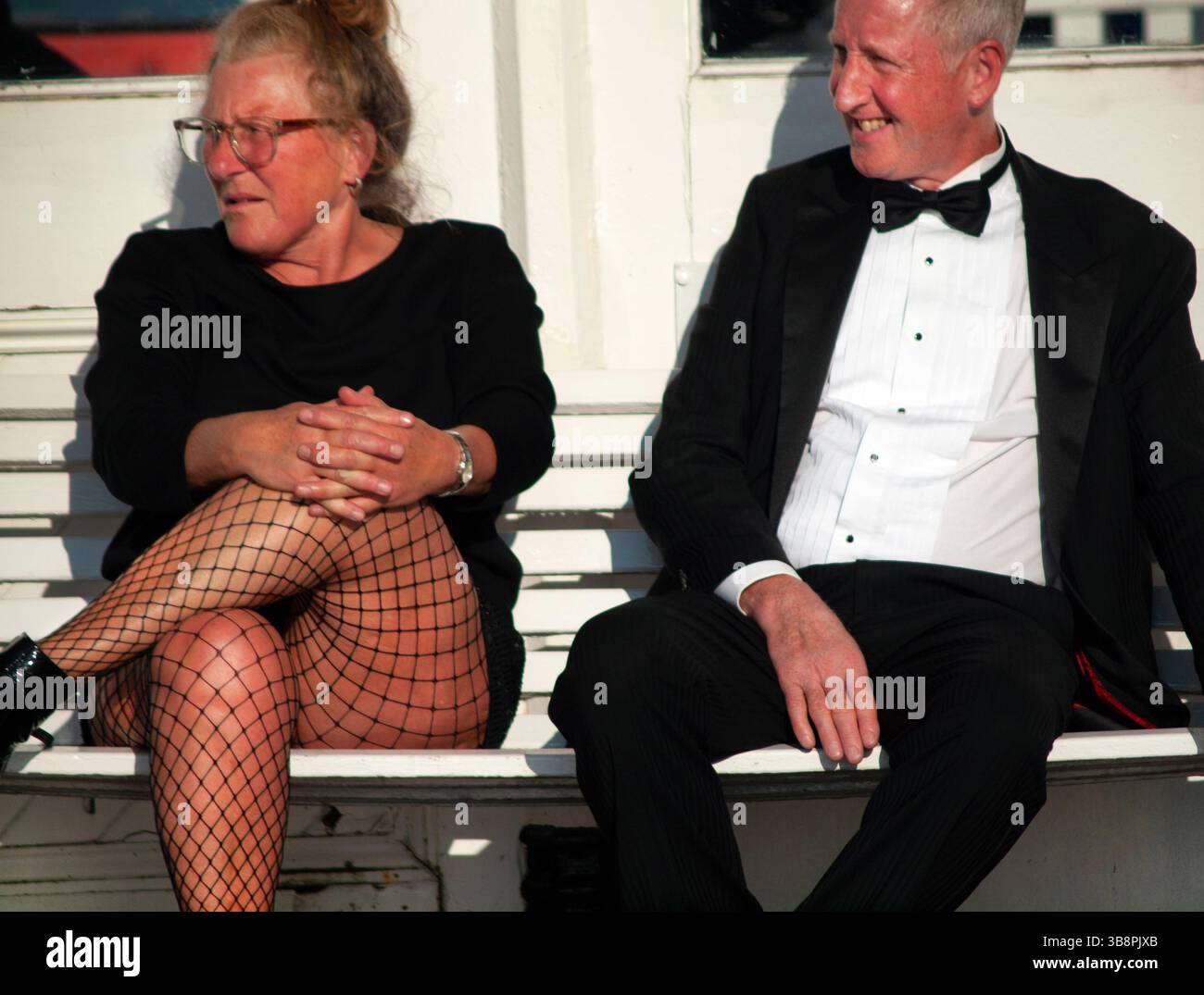 Fishnet tights on Brighton Pier Stock Photo - Alamy