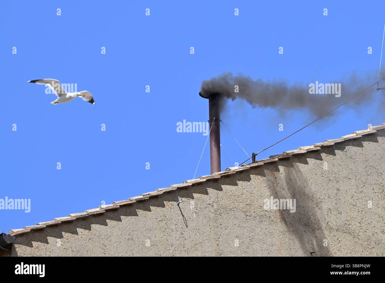 Black smoke after the third vote of the conclave, May 8, 2025, in ...