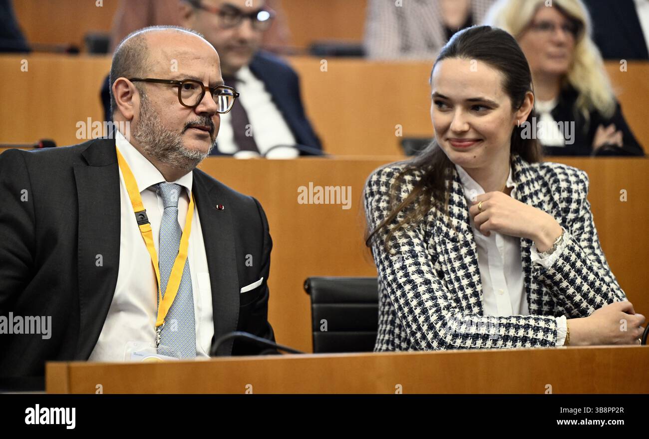 Brussels, Belgium. 08th May, 2025. Bernard Quintin and MR Eleonore ...