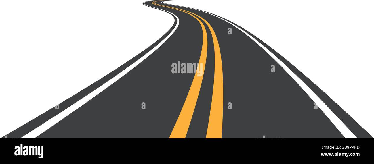 asphalt road going to the distance. Vector illustration Stock Vector ...