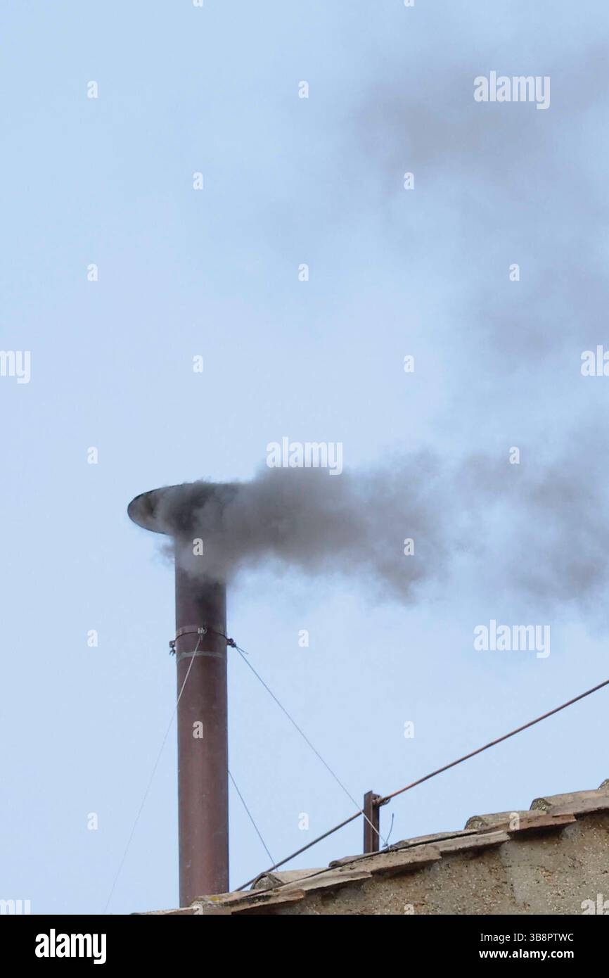 VATICAN POPE VOTE CONCLAVE Black smoke is billowing from the chimney on ...