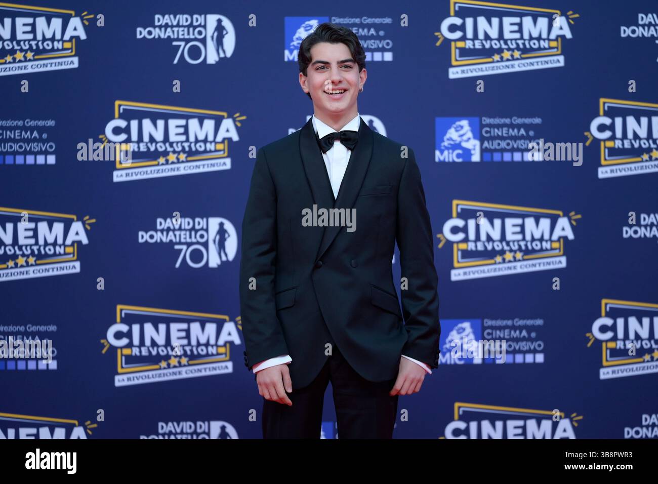 Rome, Italy. 07th May, 2025. Samuele Carrino attends the red carpet of ...