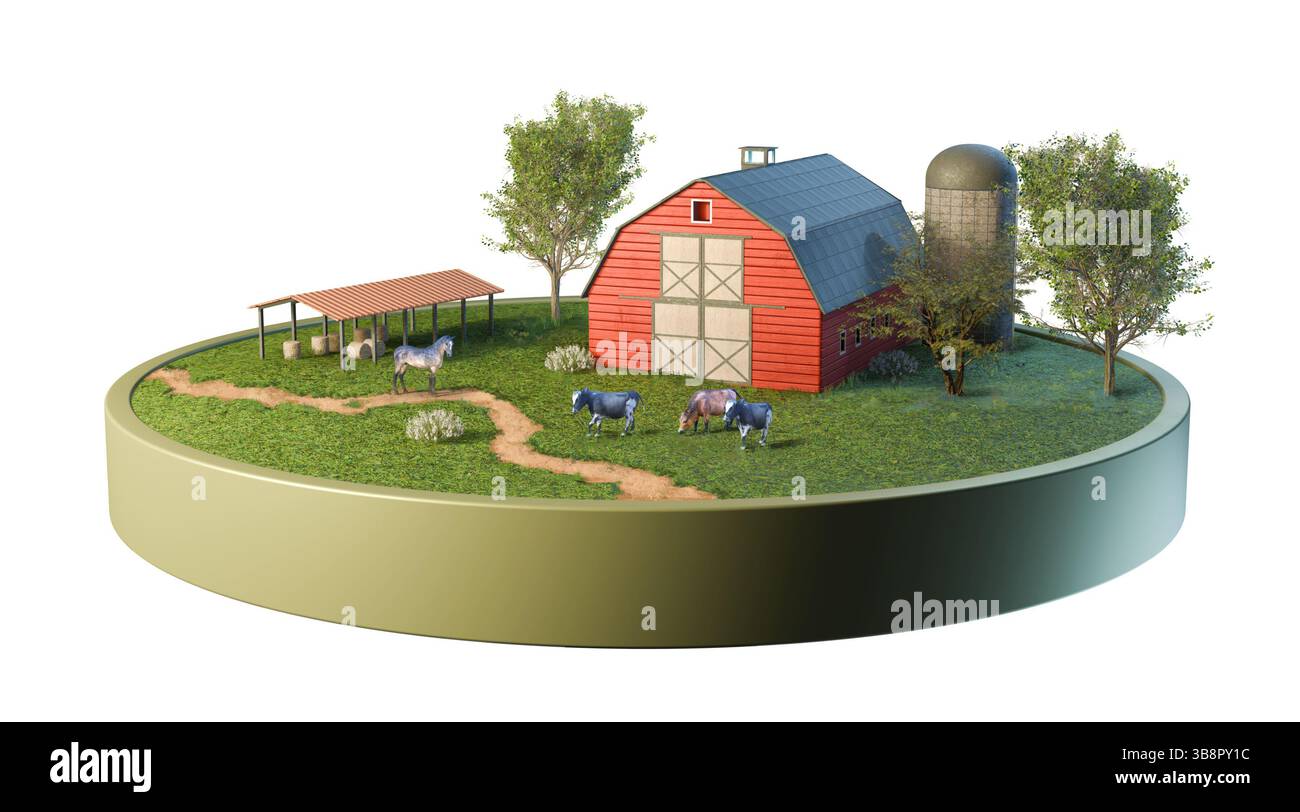 Rural farmland pasture landscape Cut Out Stock Images & Pictures - Alamy