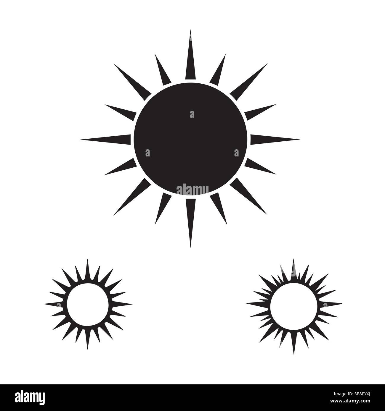 Set of sun silhouette on white background Stock Vector Image & Art - Alamy