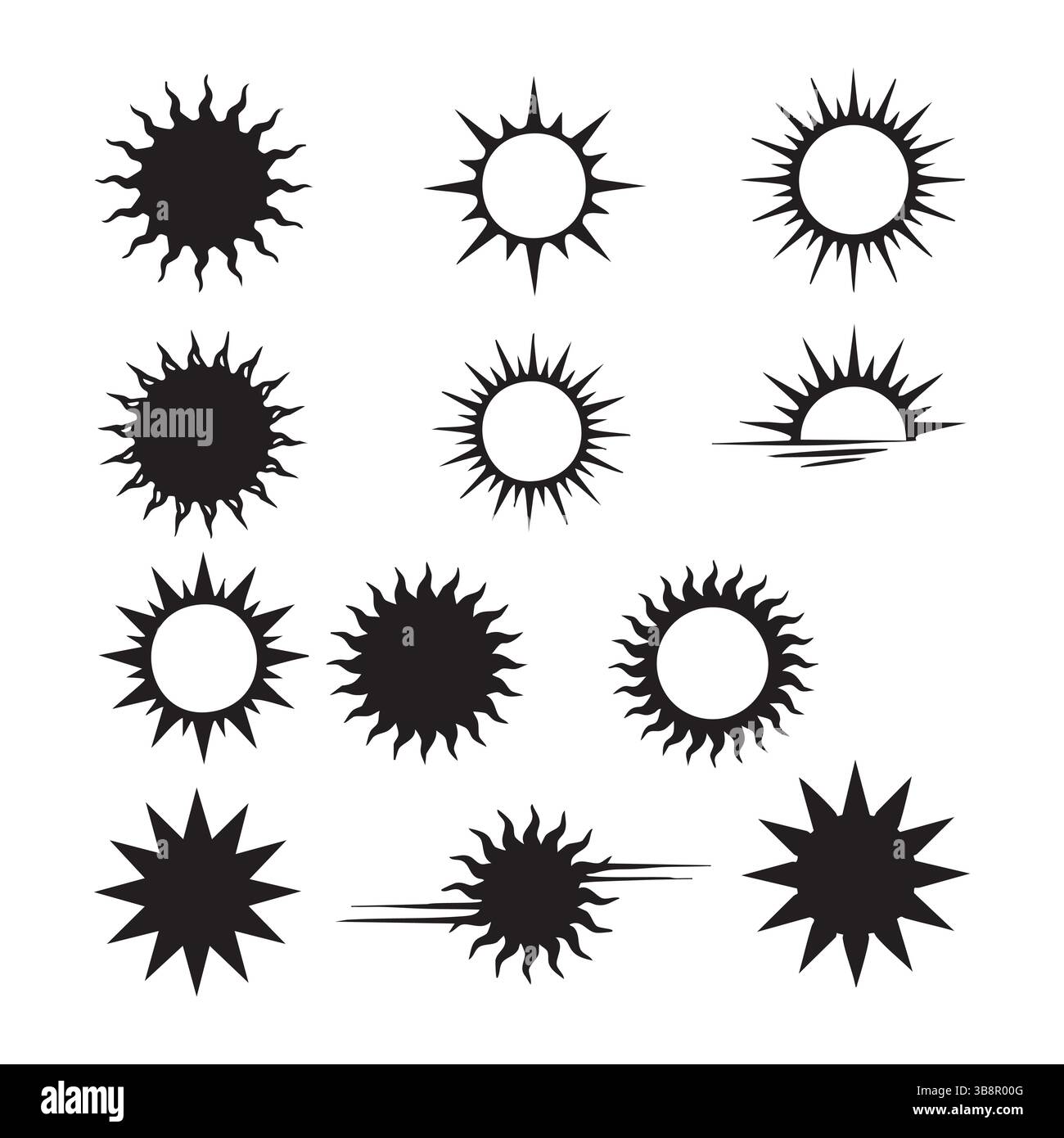 Set of sun silhouette on white background Stock Vector Image & Art - Alamy