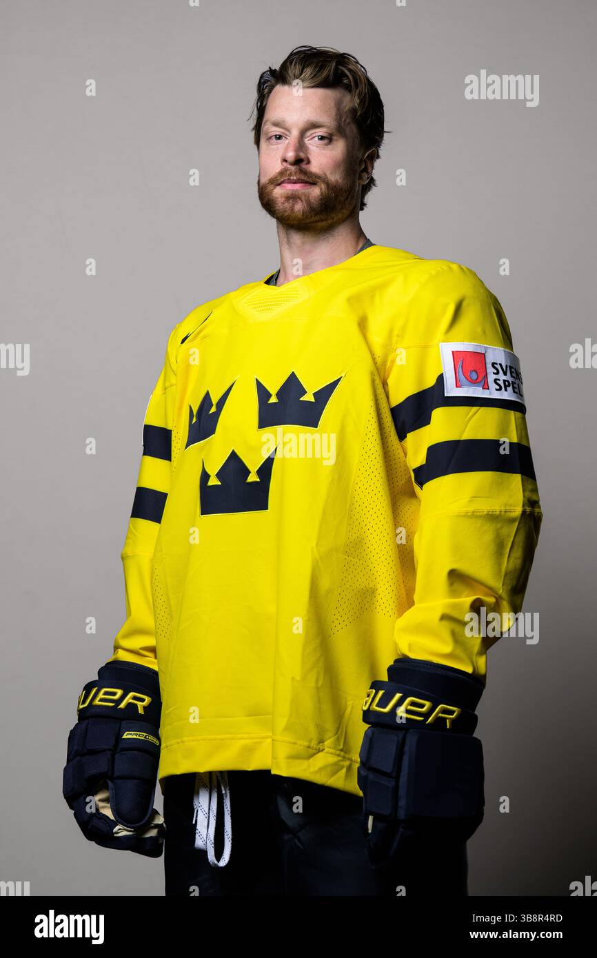 Adam Larsson of, Sweden. , . poses for a portrait ahead of the 2025 ...