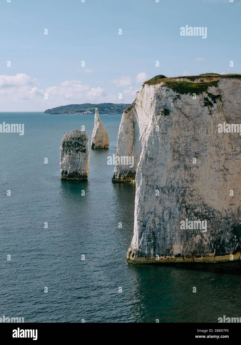 Old Harry Rocks Limestone Chalk cliffs on the Jurassic Coast near ...