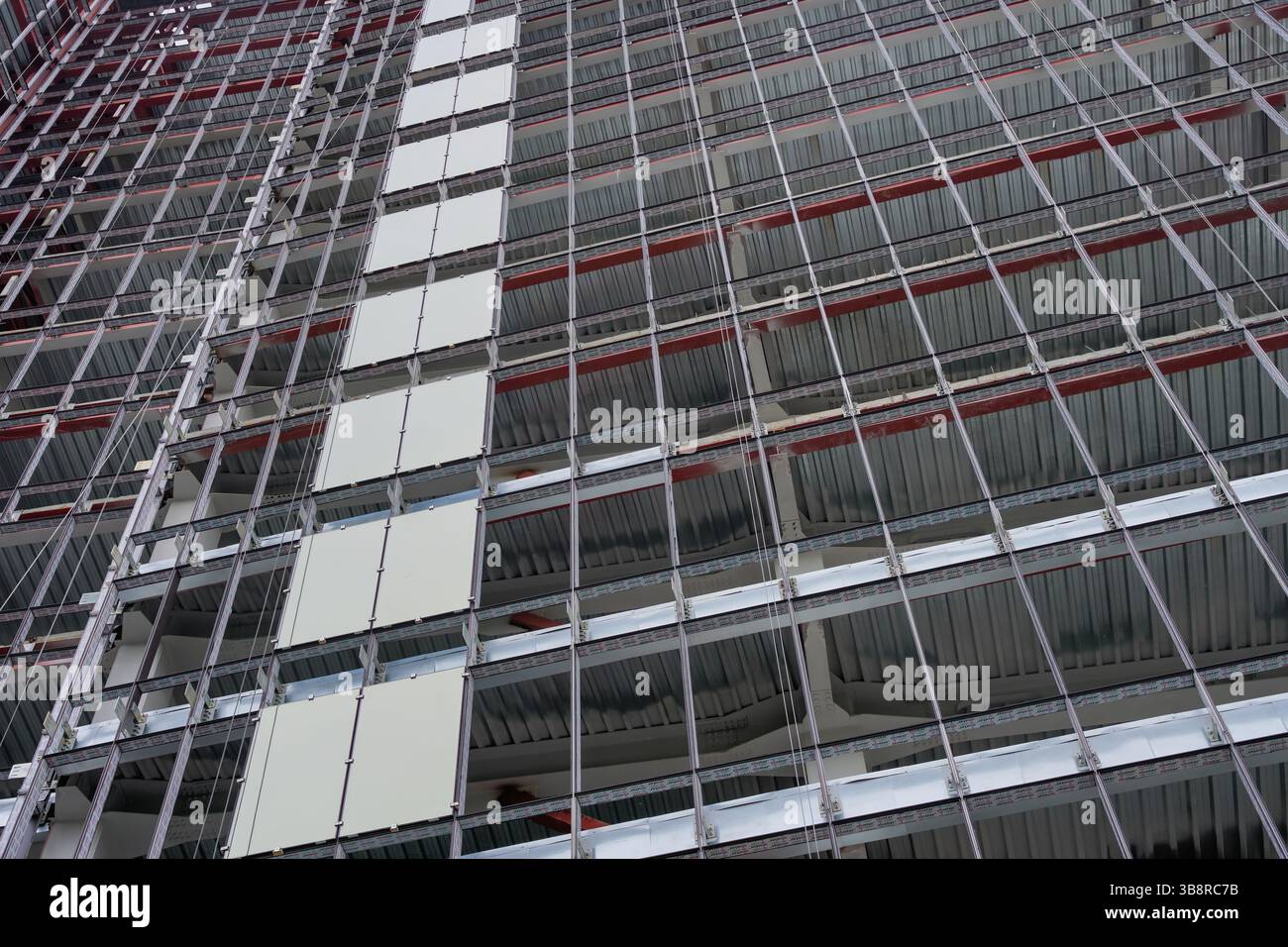 Almaty, Kazakhstan - April 29, 2025: A row of windows installed on the ...