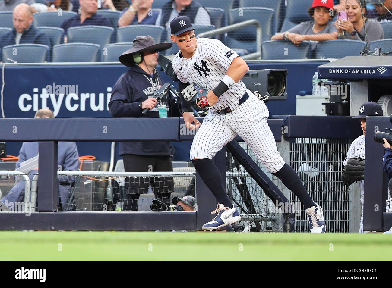 BRONX, NY - MAY 07: Aaron Judge #99 of the New York Yankees leads the ...