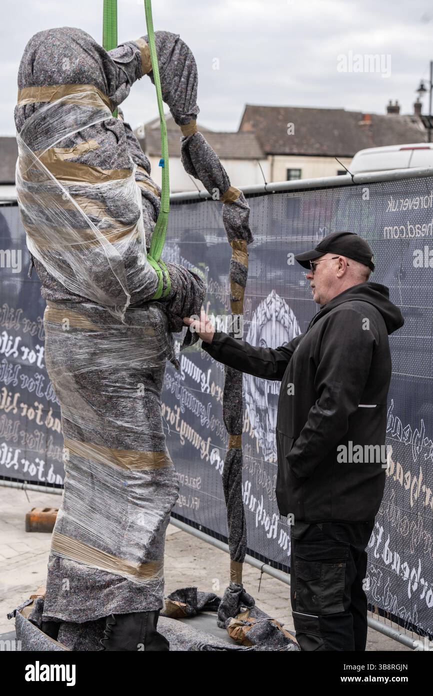 Stoke On Trent, Staffordshire, UK. 08th May 2025. A statue of Motorhead's Lemmy (Ian Fraser ...