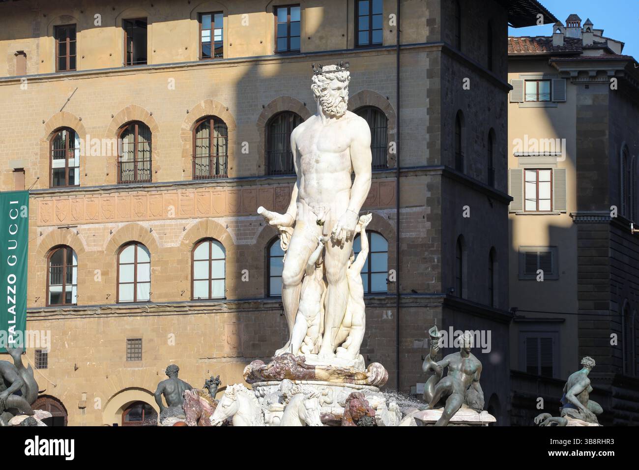 Firenze, Italy - April 05, 2025: Dominating Piazza della Signoria ...