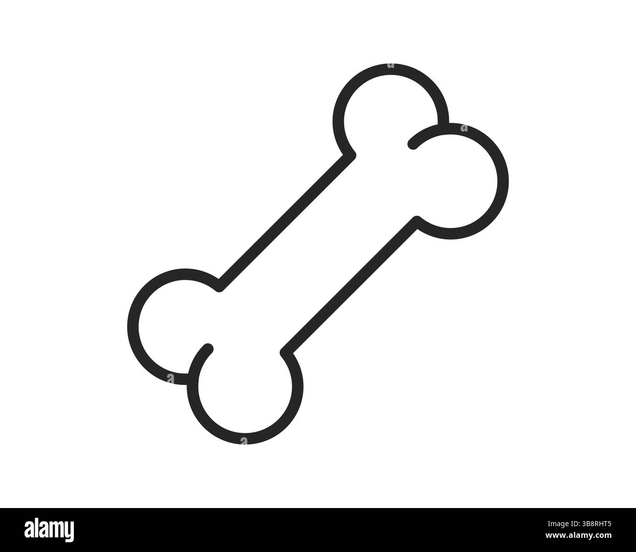 Simple line art of a bone, universally recognized. Pet care, veterinary ...