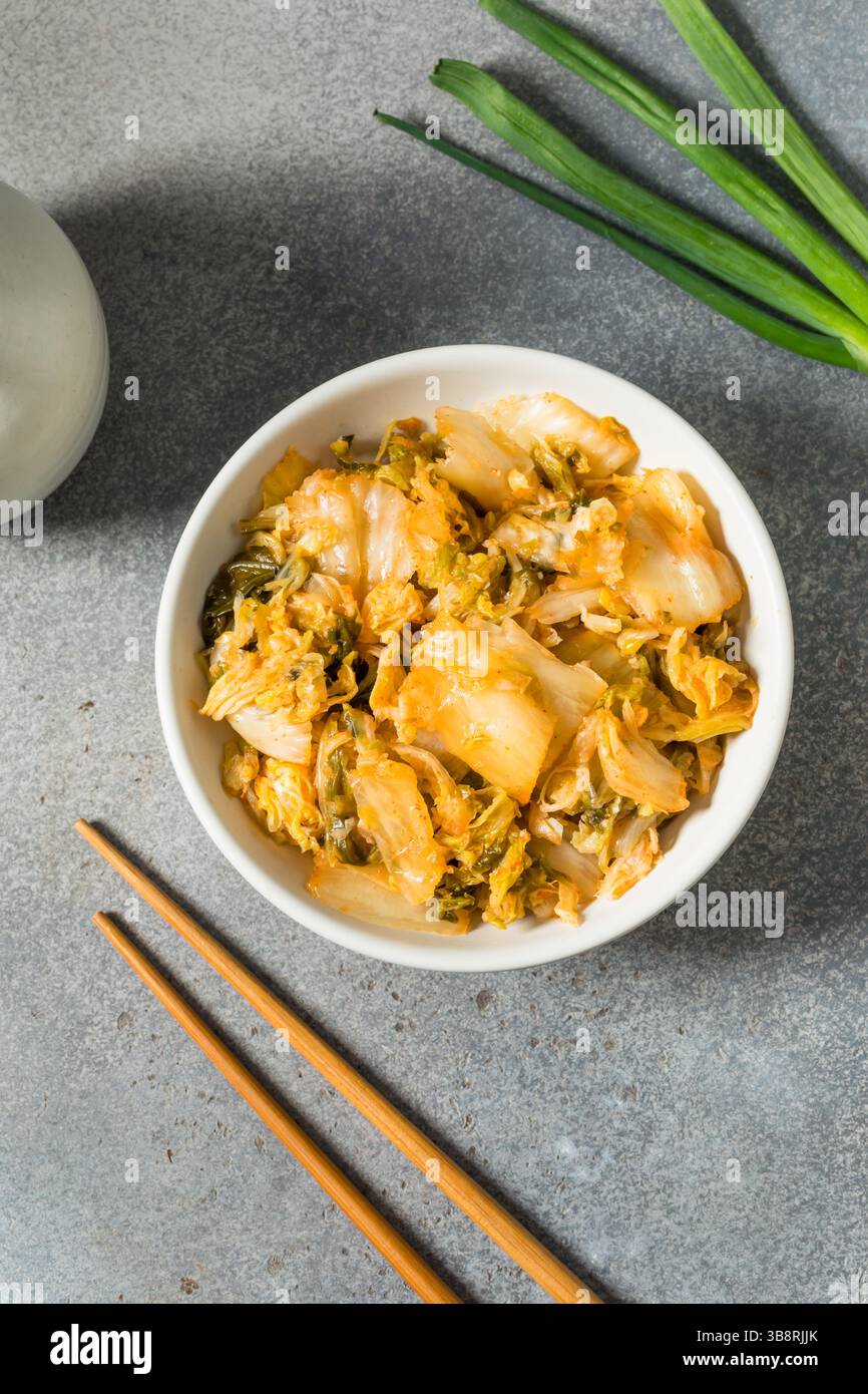 Fermented Preserved Korean Kimchi with Pepper and Cabbage Stock Photo ...