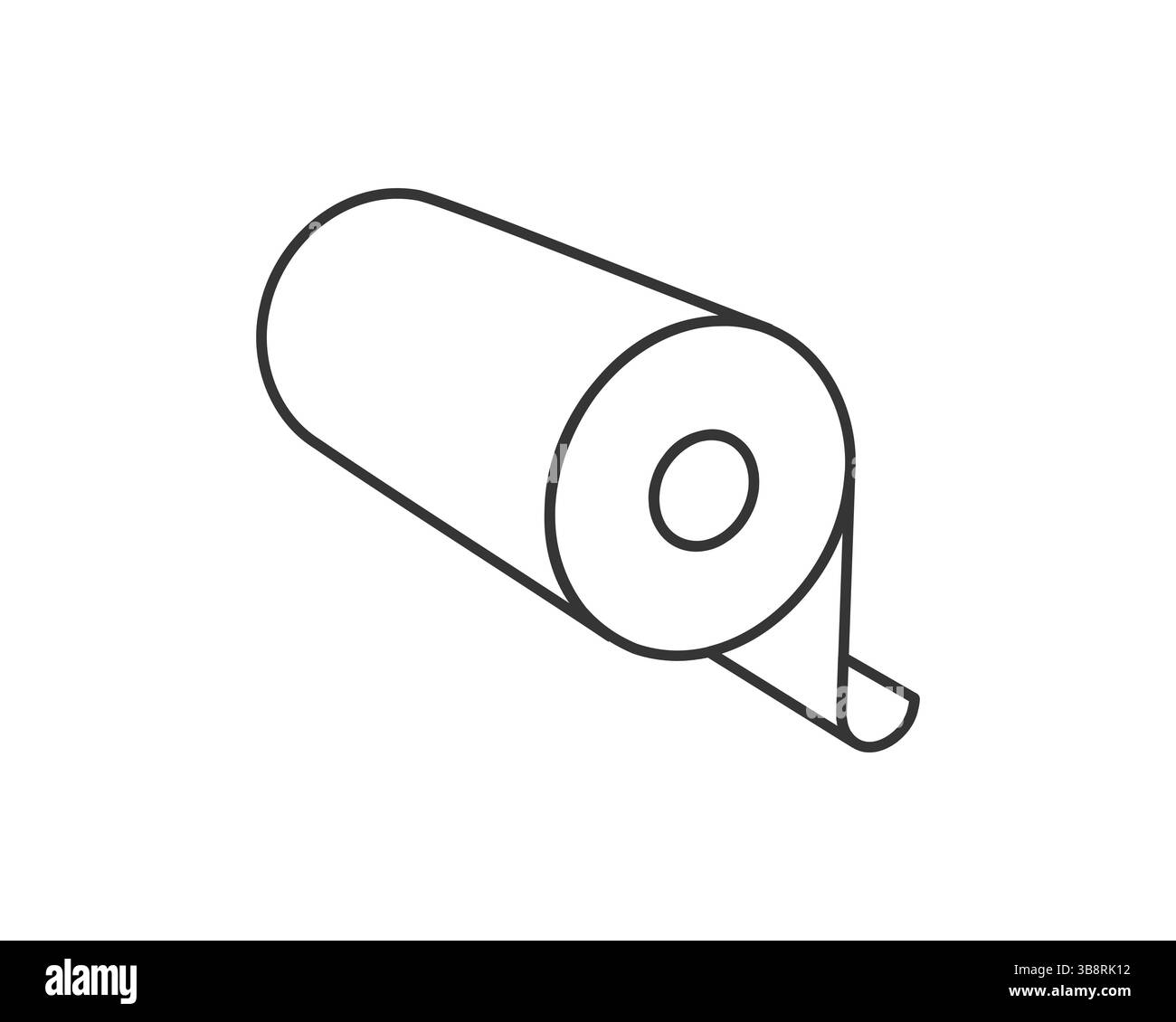 Simple line art illustration of a roll of paper, unfurling slightly ...