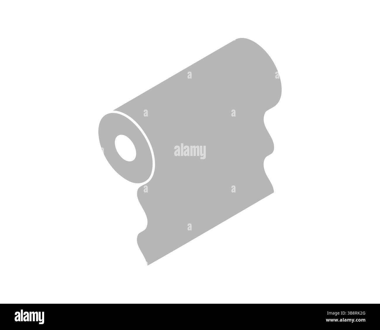 Simple gray isometric illustration of a roll of paper unfurling ...