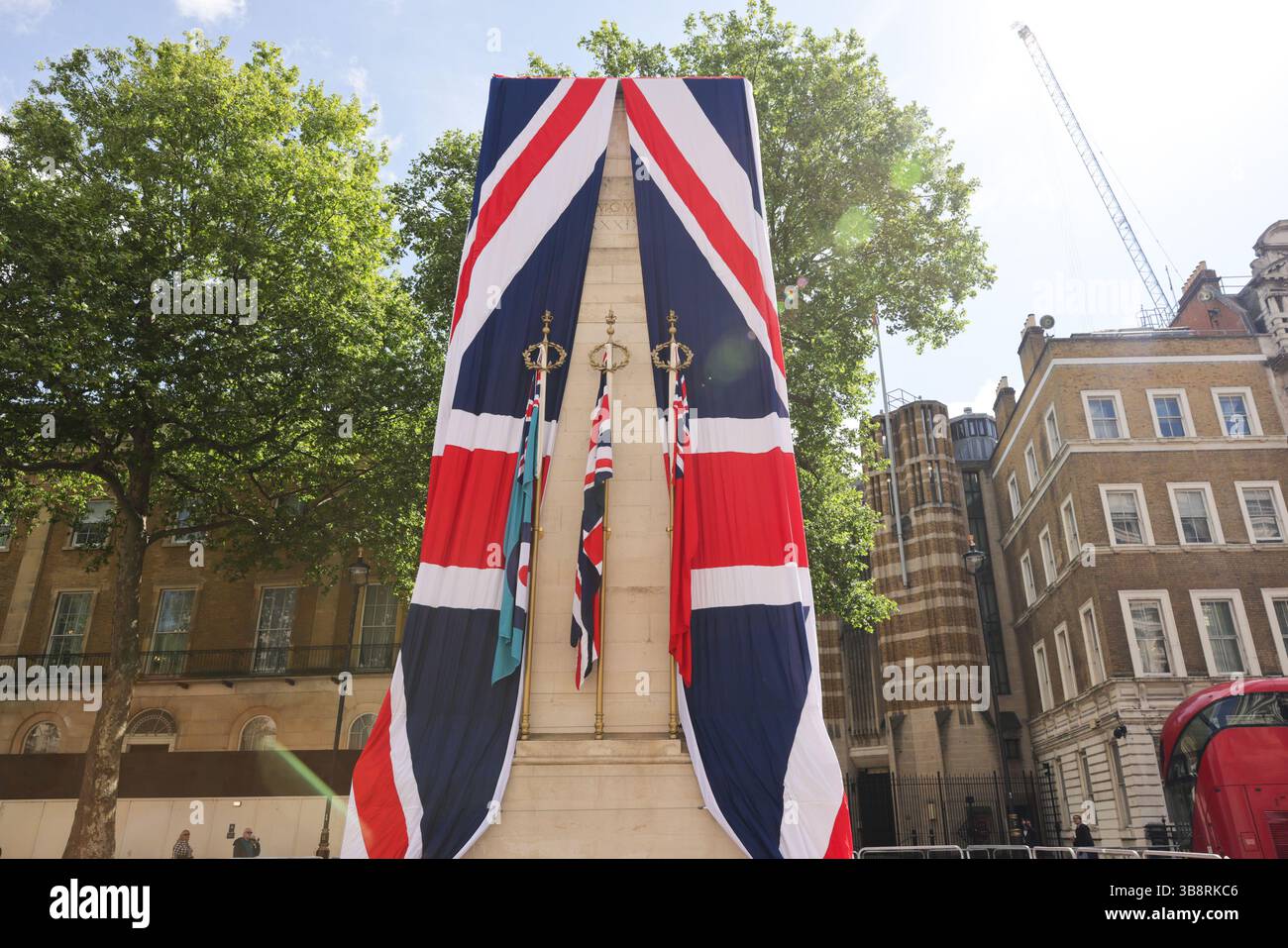 London, UK. 07th May, 2025. The Cenotaph in Whitehall the Cenotaph ...