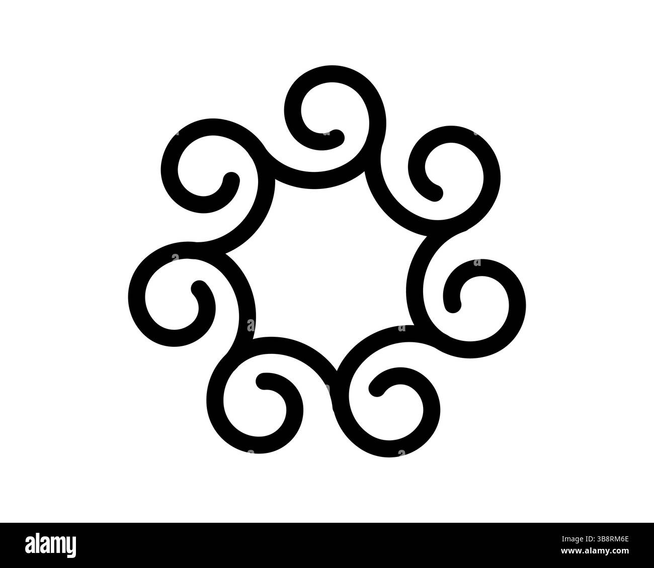 Elegant design. A minimal, stylized circular frame, with swirling ...