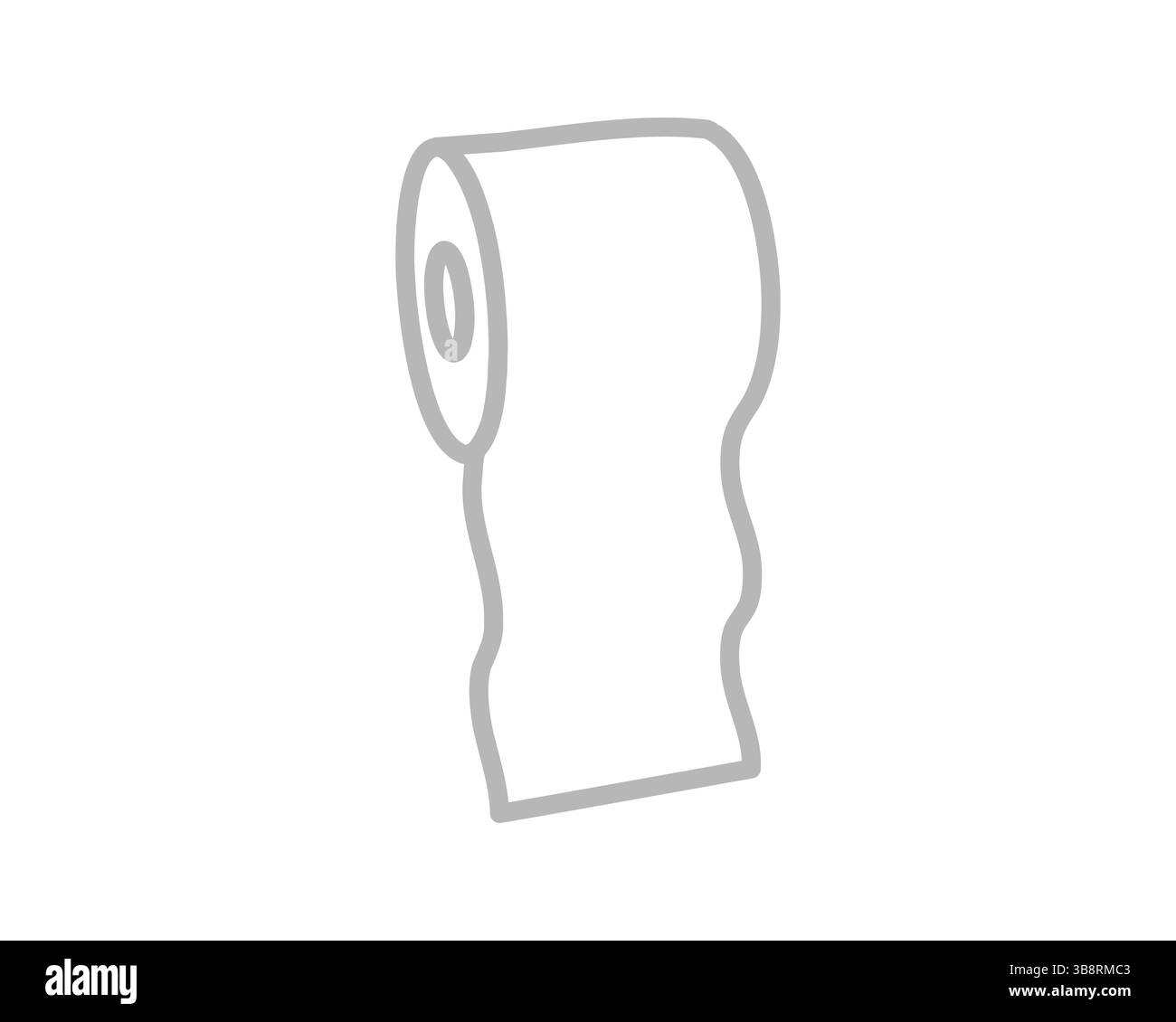 Simple yet expressive line art illustration of a toilet paper roll ...