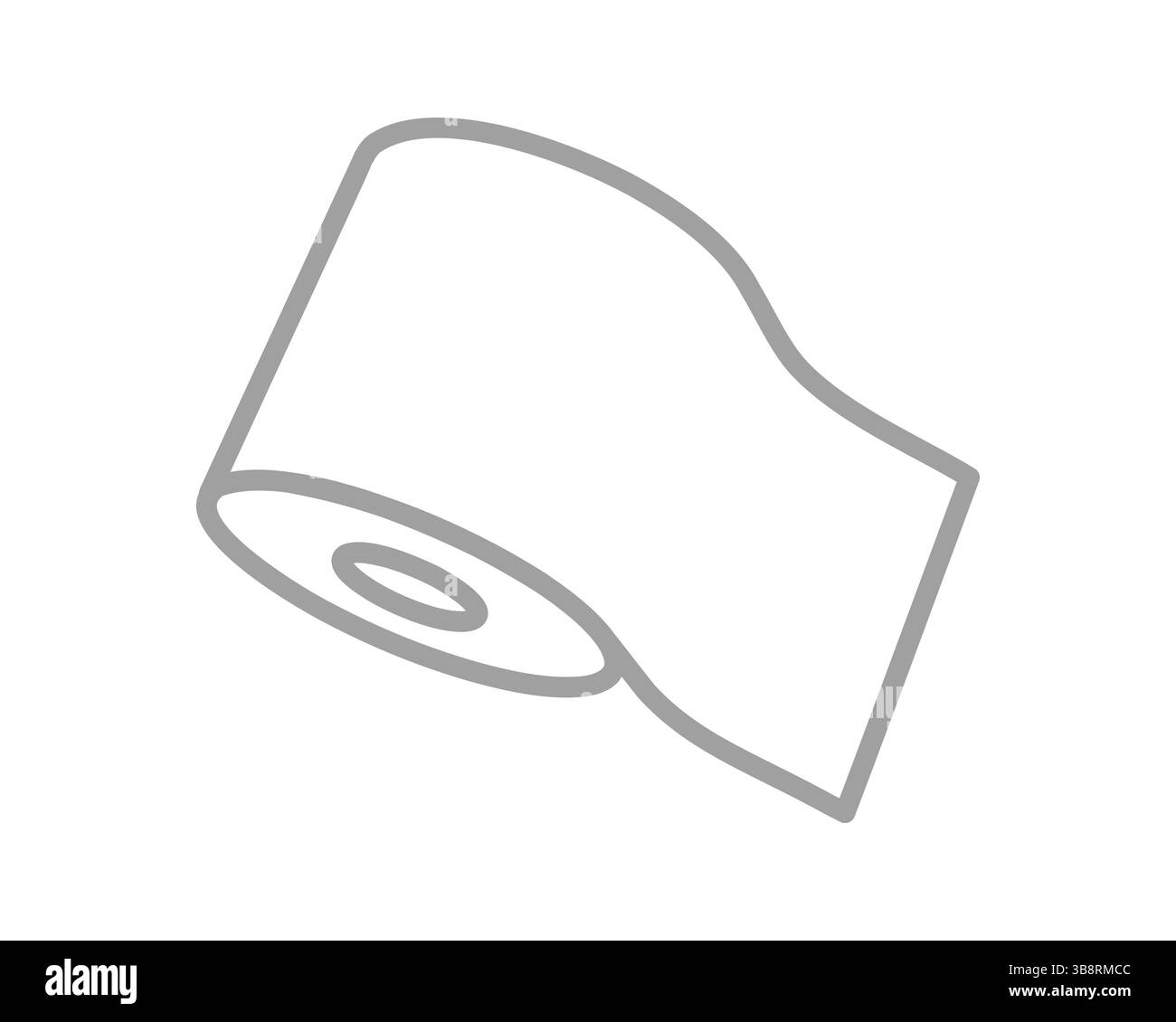 Simple, minimalist line art illustration of a roll of paper towels ...