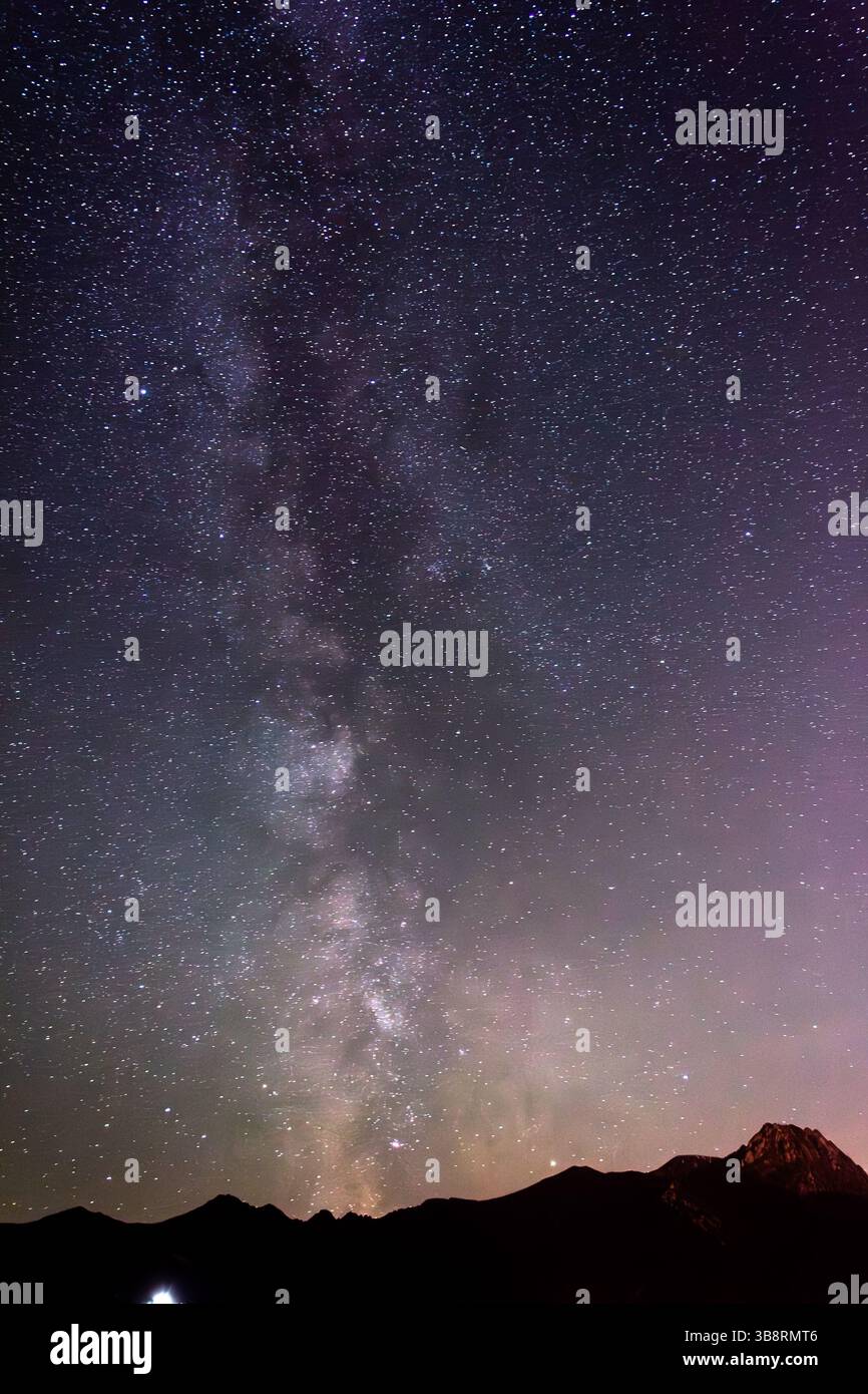 Milky way over mountains in hi-res stock photography and images - Alamy