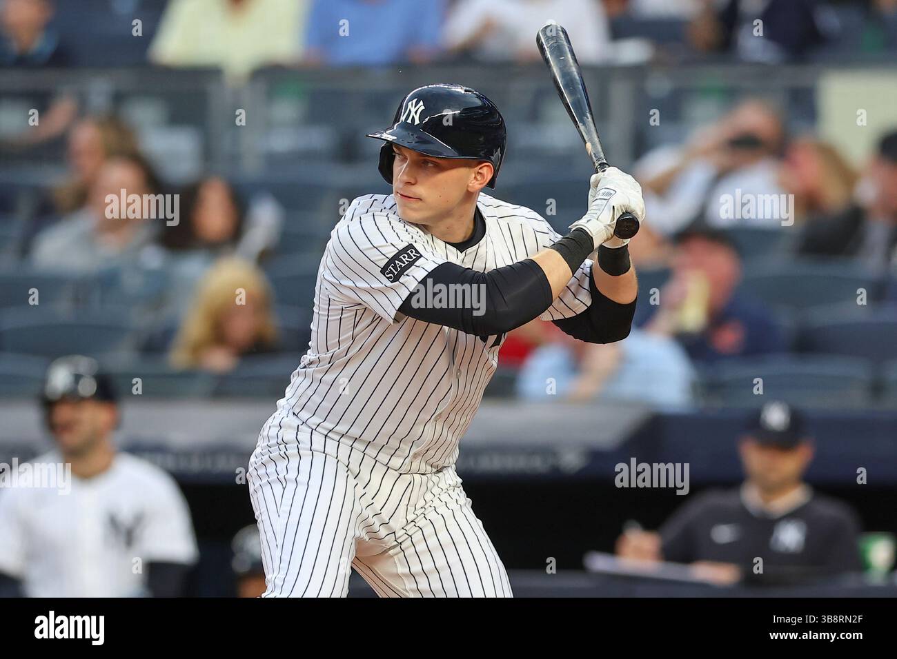 BRONX, NY - MAY 07: Ben Rice #22 of the New York Yankees at bat during ...