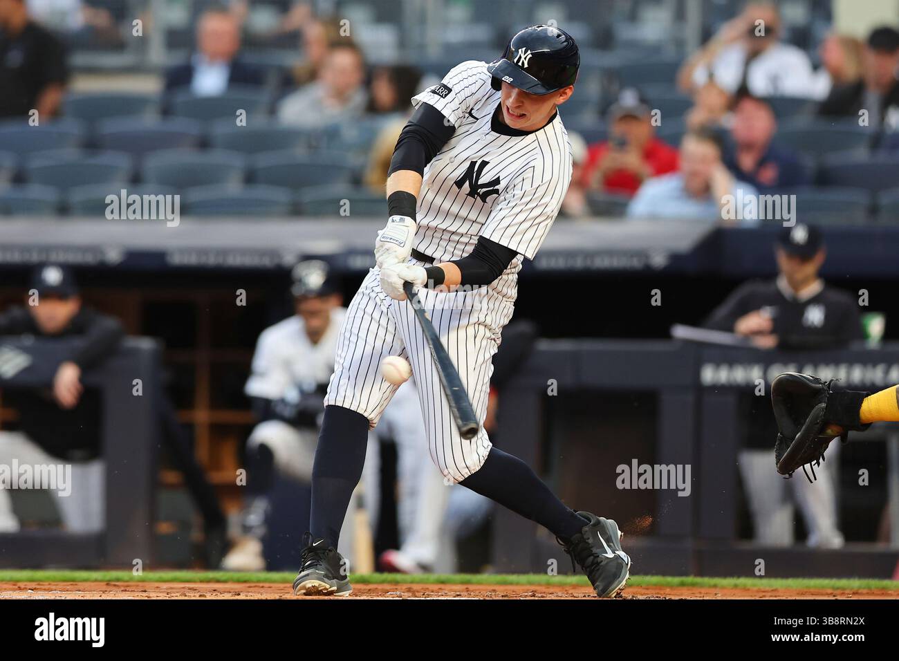 BRONX, NY - MAY 07: Ben Rice #22 of the New York Yankees at bat during ...