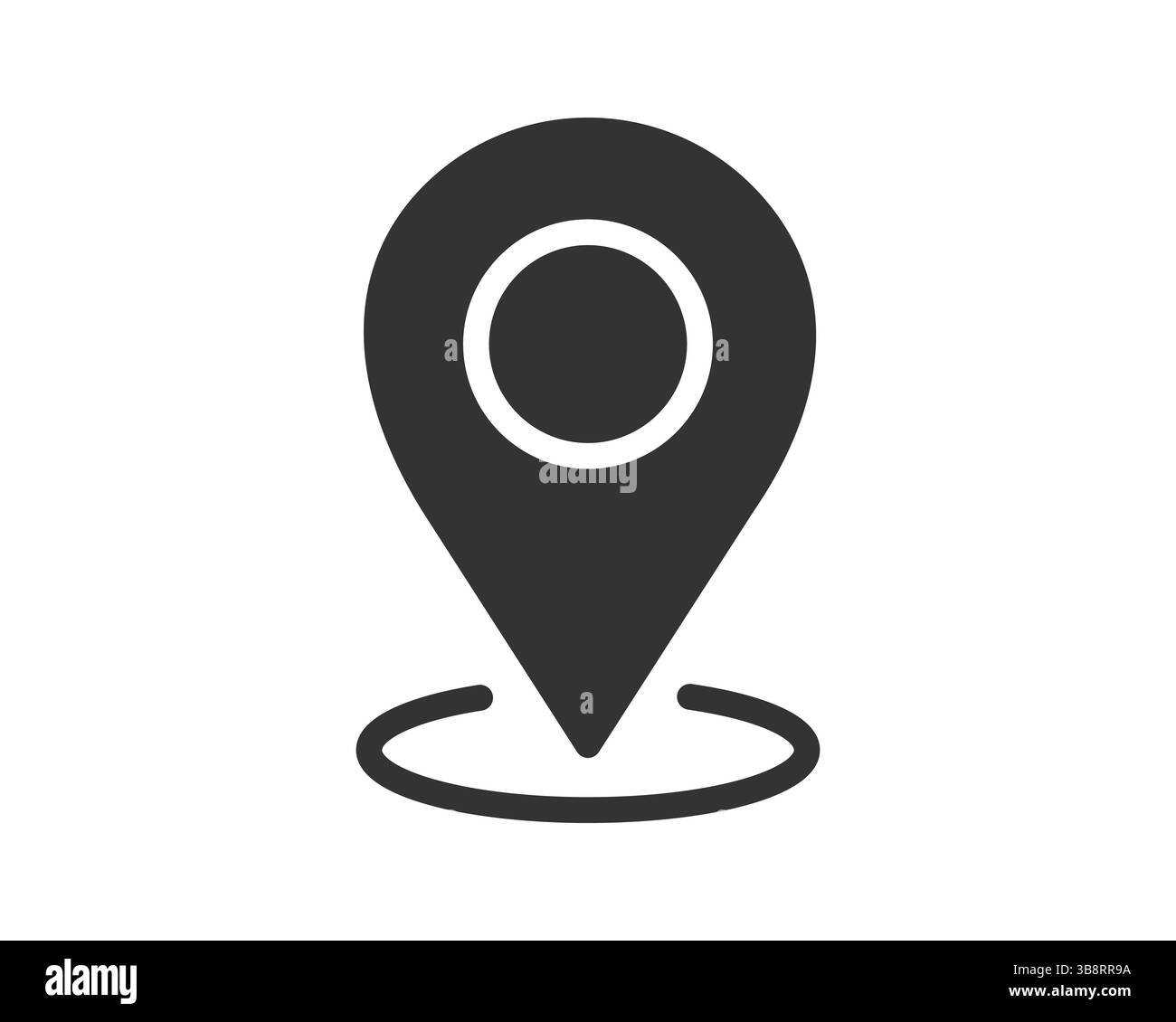 Clean, minimalist map marker icon. Symbolizes location, destination, or ...