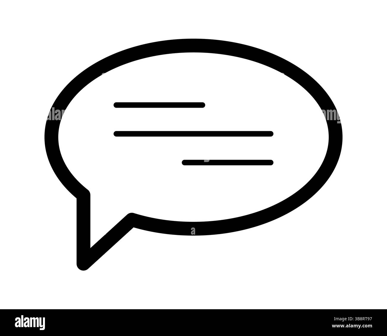 Bold speech bubble icon with text lines. Perfect for websites, apps ...