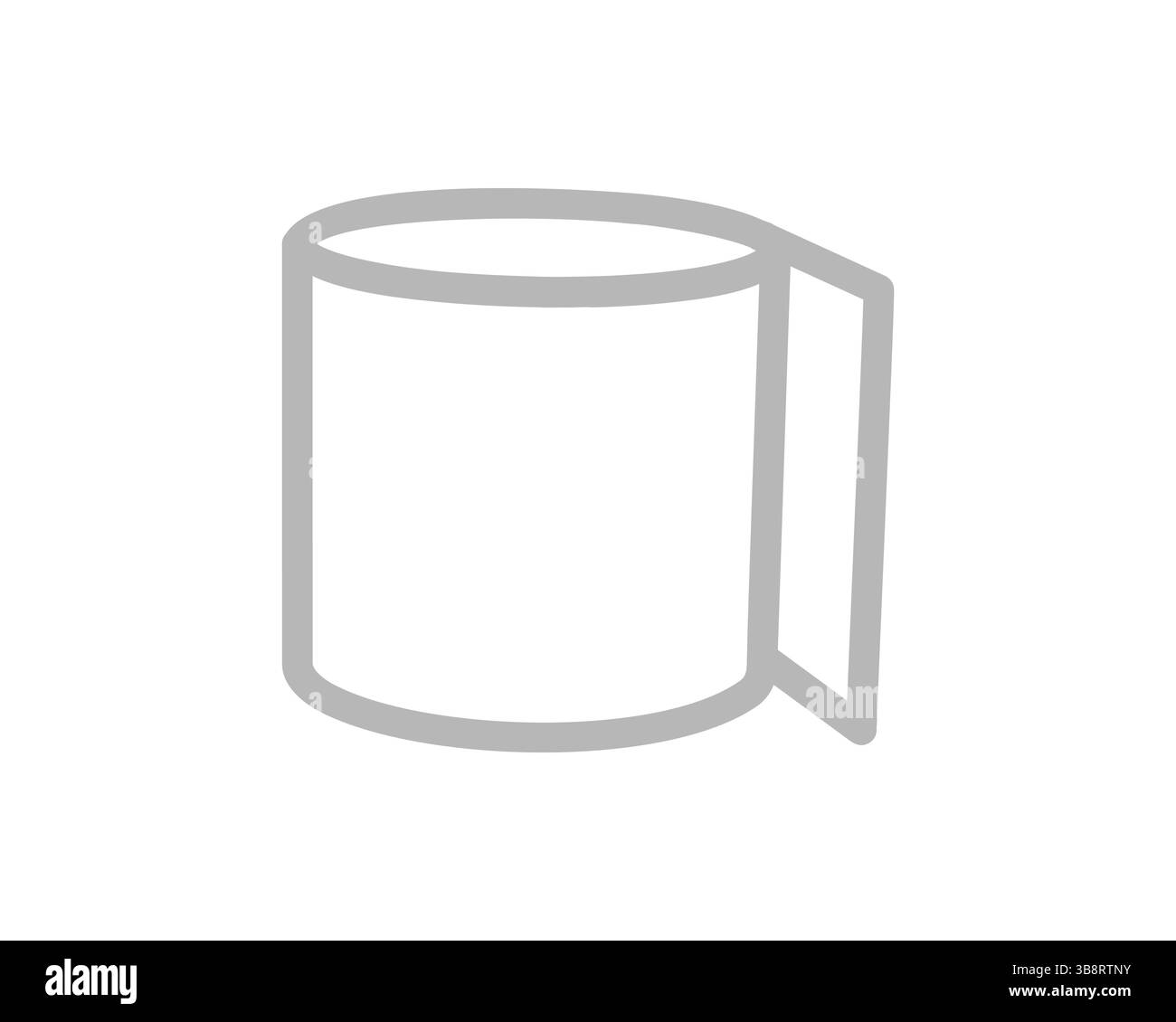 Simple grey line art illustration of a roll of paper, partially ...