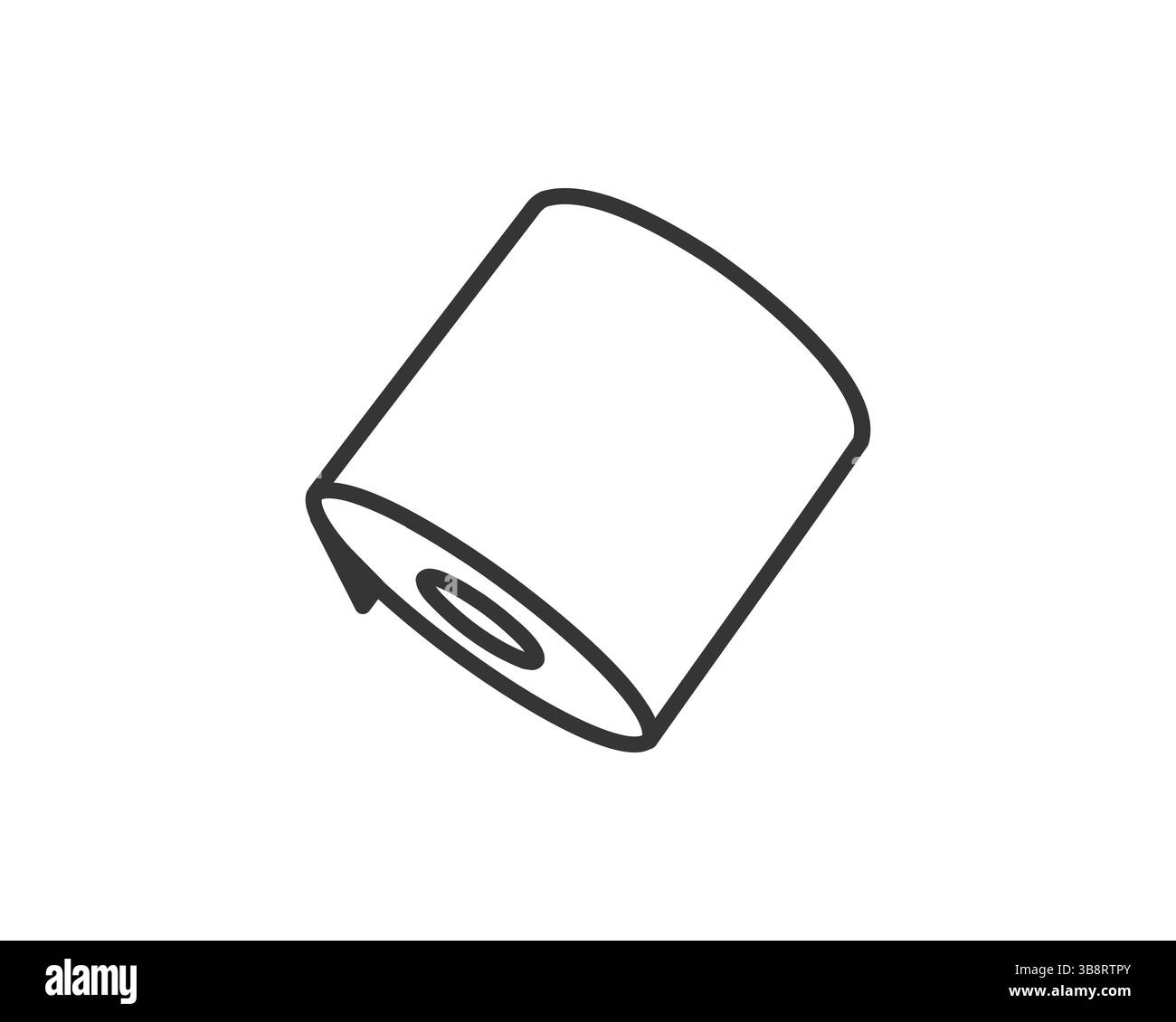 Simple line art illustration of a roll of paper. Perfect for websites ...