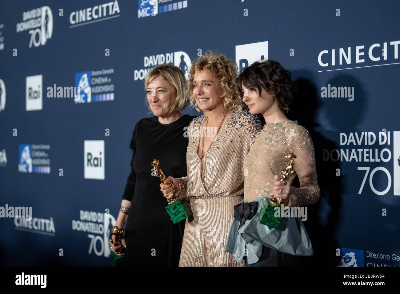 Valeria Bruni Tedeschi, Valeria Golino, and Tecla Insolia attend the ...