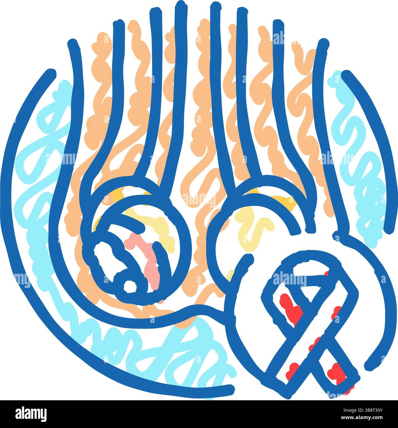 testicular cancer urology icon doodle illustration Stock Vector Image ...
