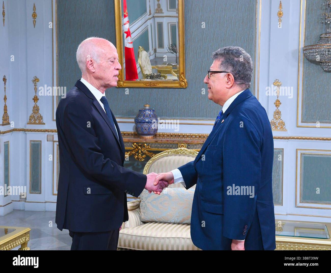 Tunisian President Kais Saied meets with Speaker of the Assembly of the ...