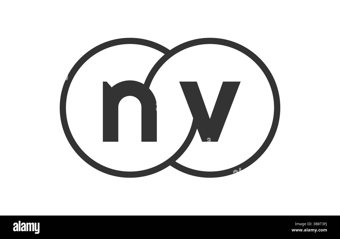 NV business company emblem with outline rounds and letters n v. Logo ...
