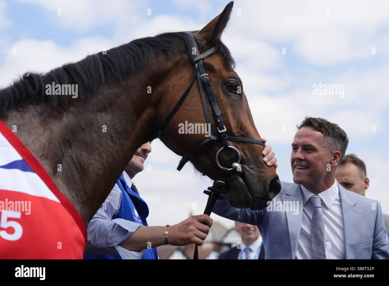 Michael Owen with Tricky Tel after winning the British Stallion Studs ...