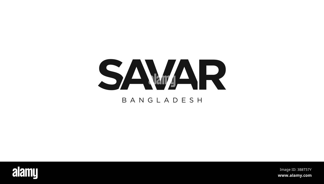 Savar in the Bangladesh emblem for print and web. Design features geometric style, vector ...