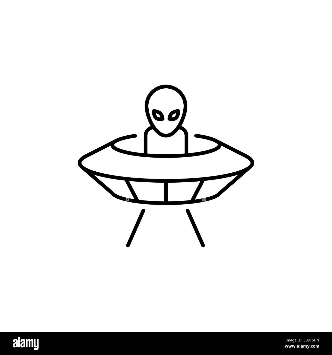 Minimalist Alien in UFO Icon Stock Vector Image & Art - Alamy