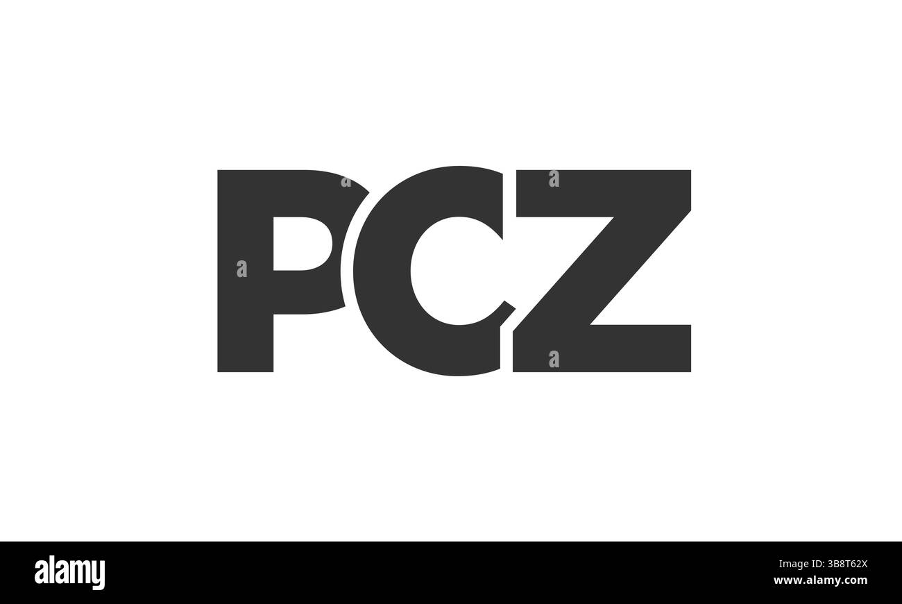 PCZ logo design template with strong and modern bold text. Initial ...