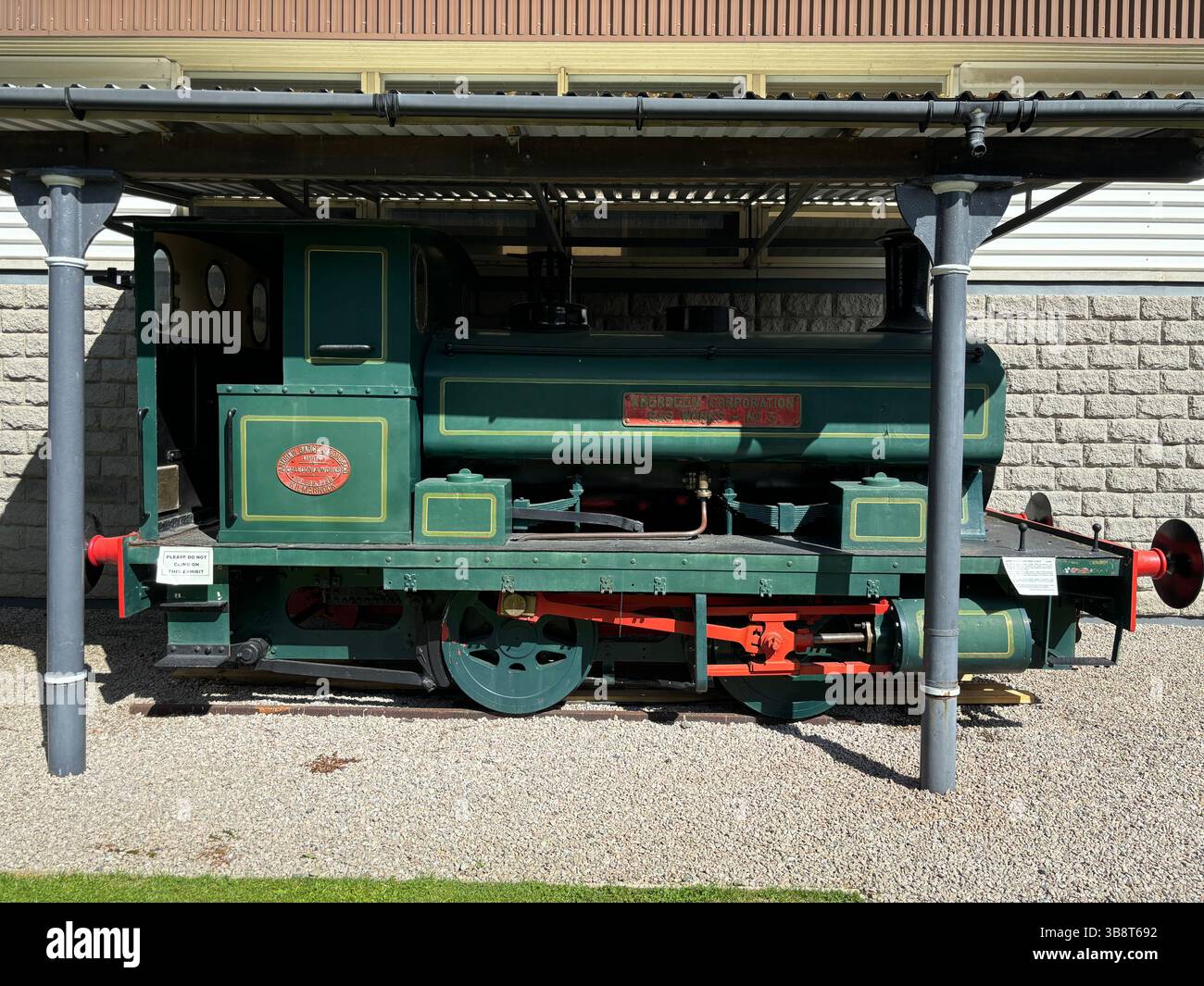 Vintage small steam train tank engine on display at the The Grampian ...