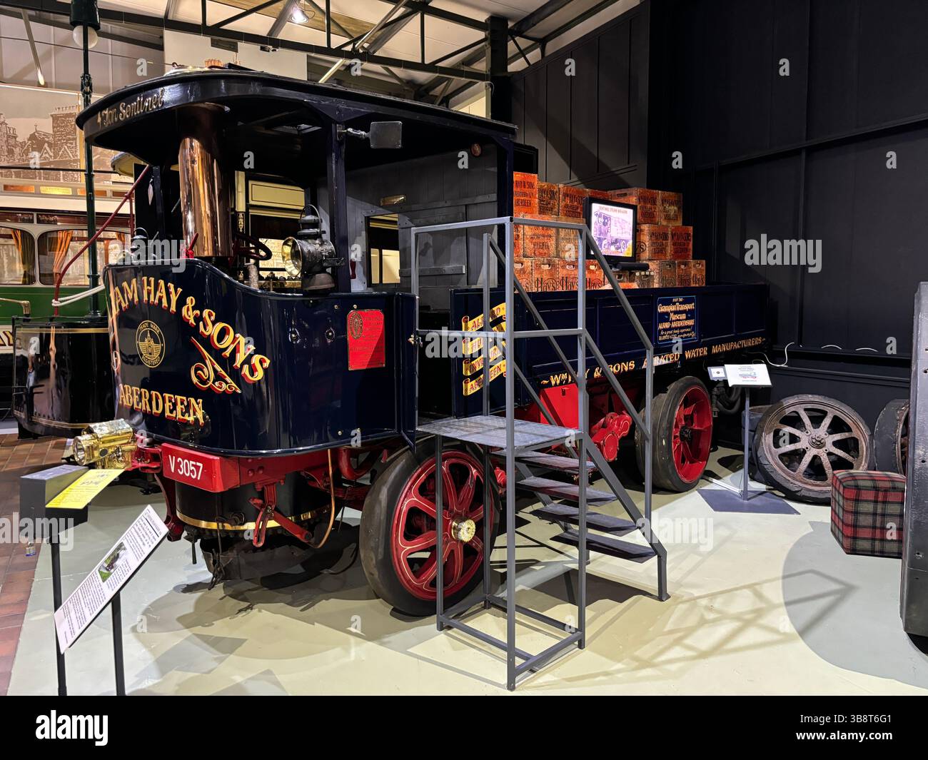 Vintage steam truck lorry on display at the The Grampian Transport ...