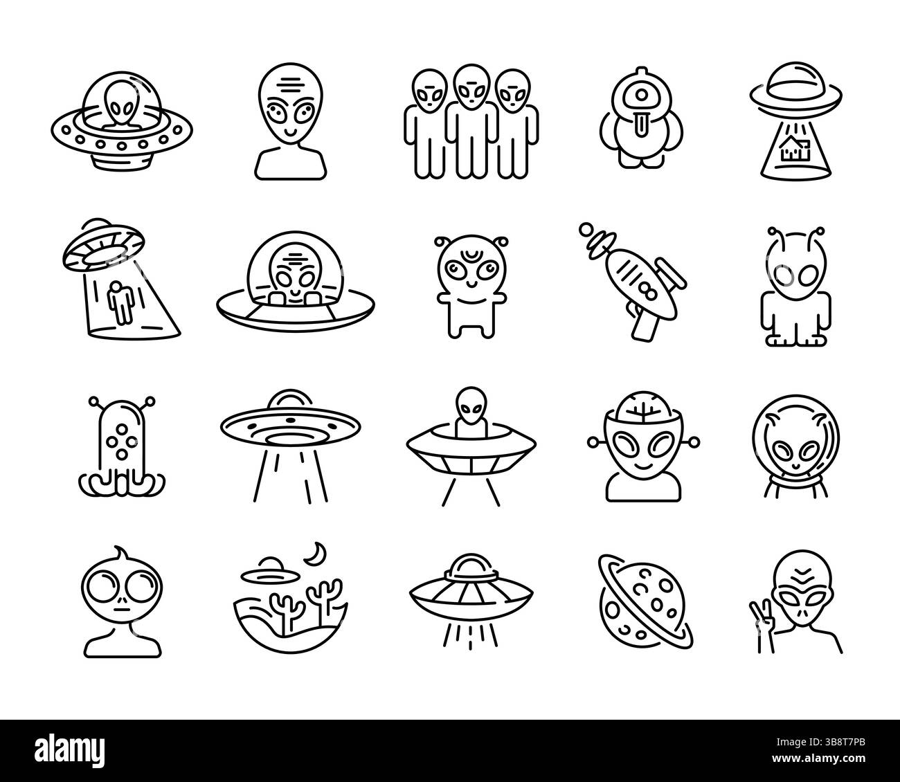 Flying robot icon outline Stock Vector Images - Alamy
