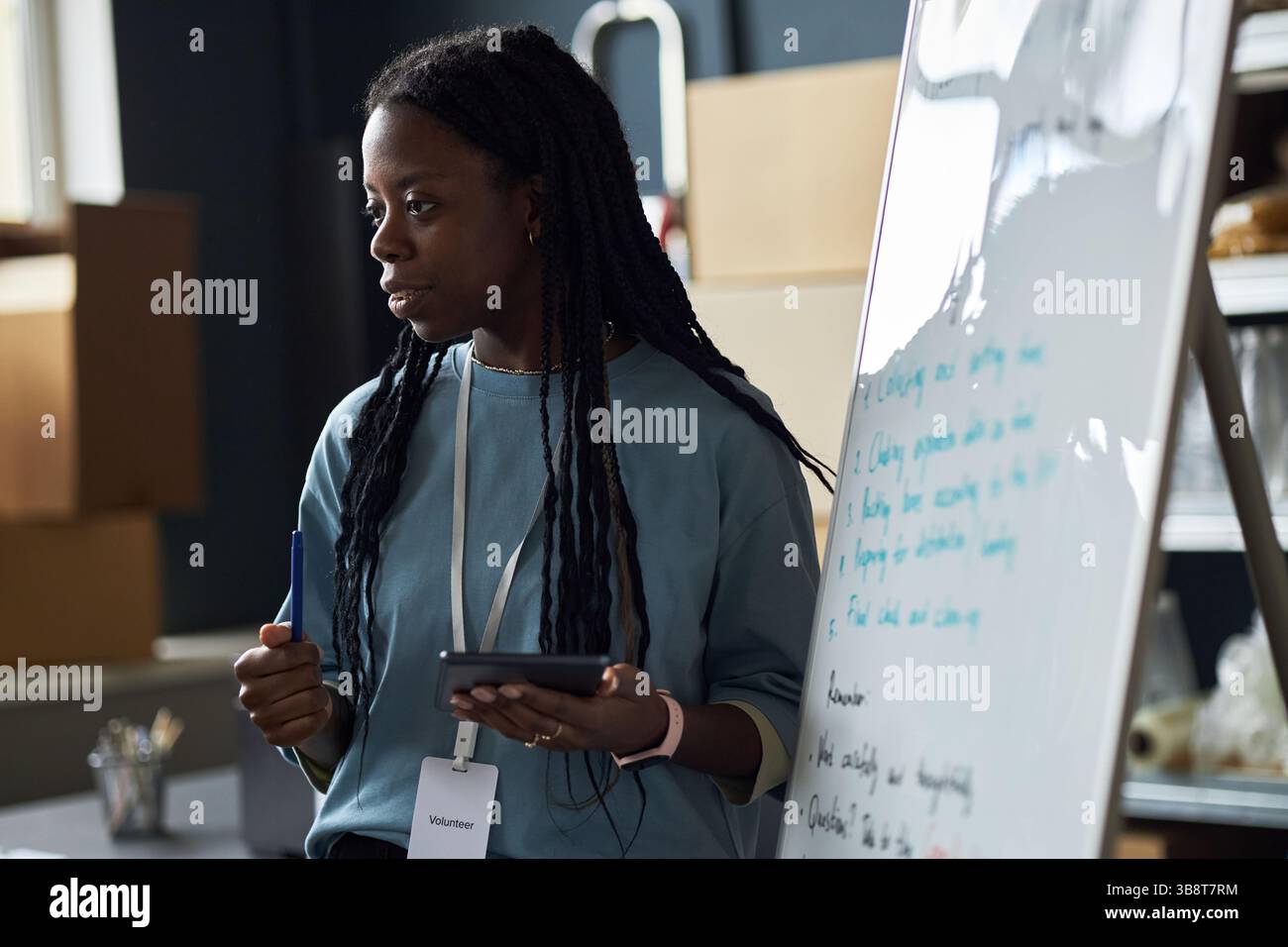 Teaching Professional Delivering Presentation in Classroom Stock Photo ...
