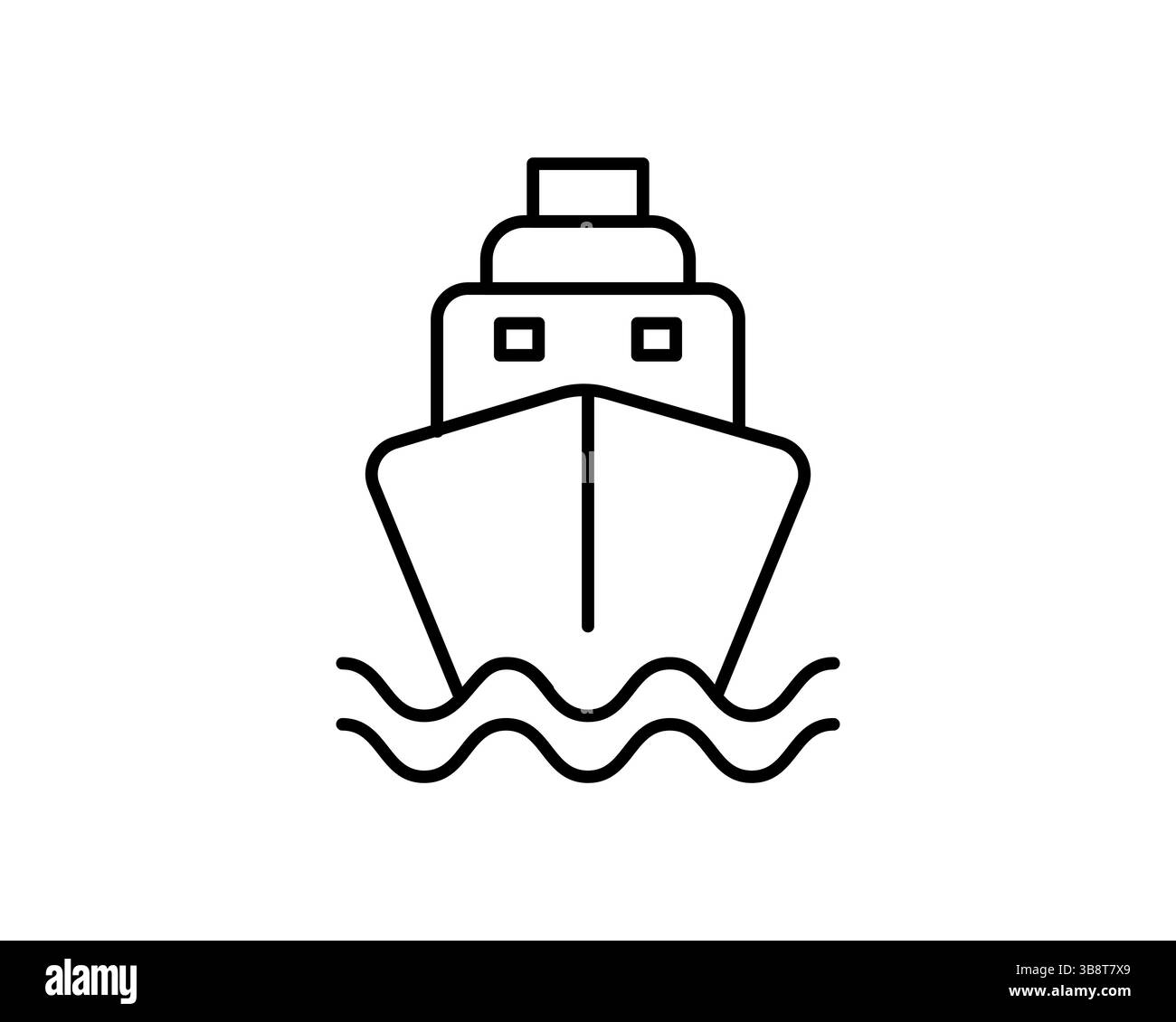 Clean line art illustration of a ship on the water. Perfect for website ...