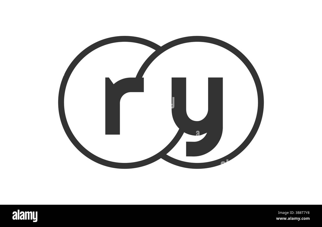 RY business company emblem with outline rounds and letters r y. Logo ...
